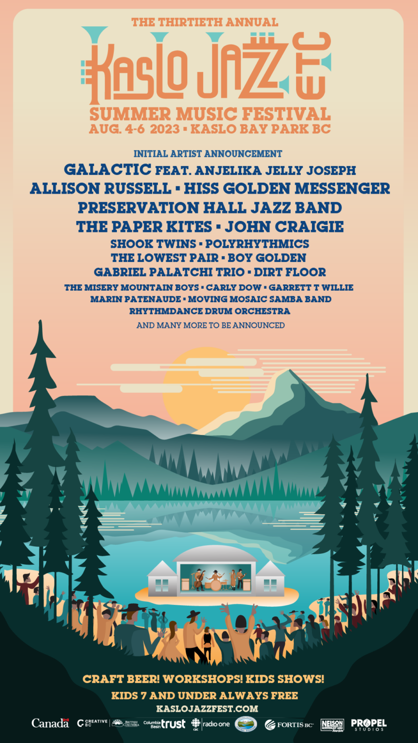 2023 Initial Artist Line-Up! - Kaslo Jazz Etc Festival